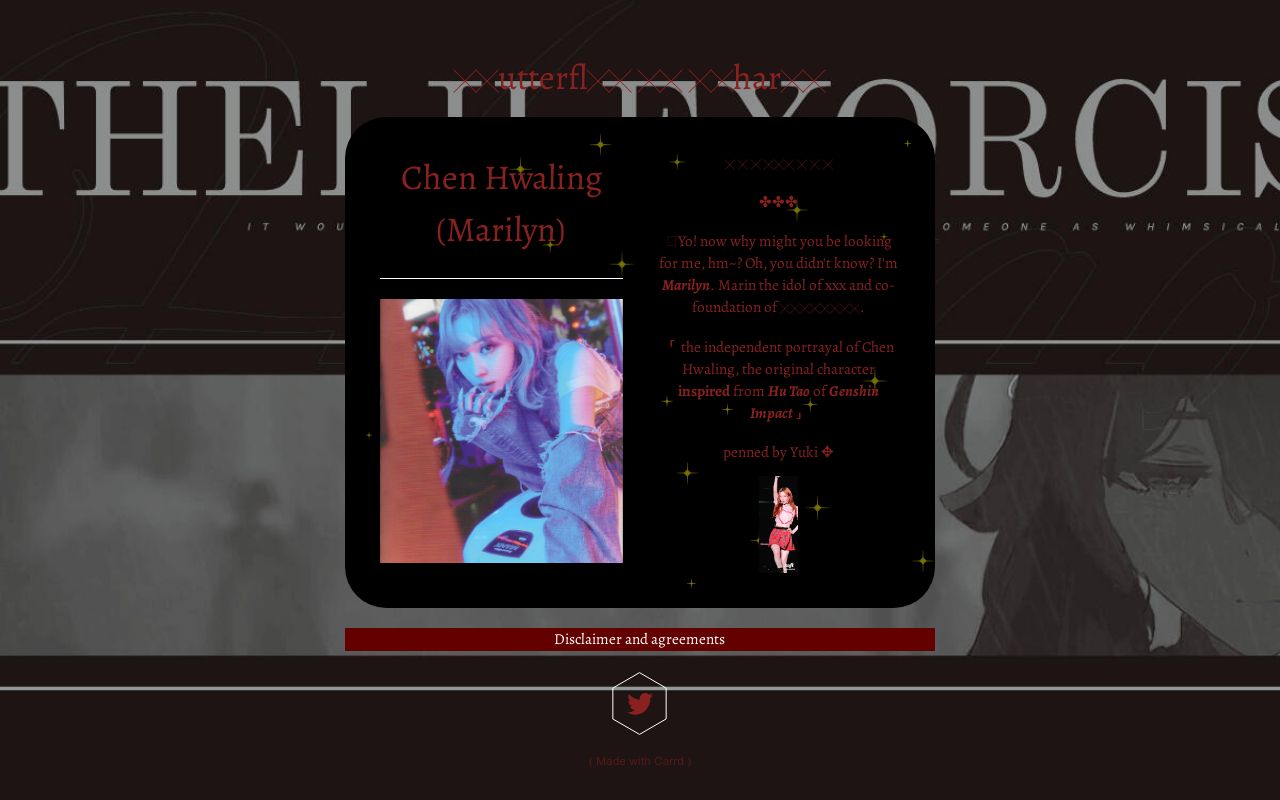 ˏ ‍ ‍ ‍ ‍ ‍ ‍ ‍ ‍ ‍𝓑̲utterfl𝙮̲ 𝒐𝒇 𝒞̲har 𝒏